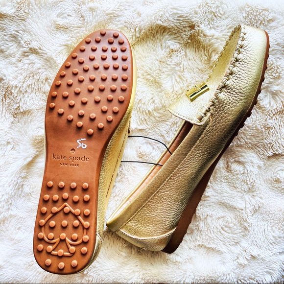 kate spade | Shoes | Kate Spade Gold Corrie Deck Loafer Nwt | Poshmark